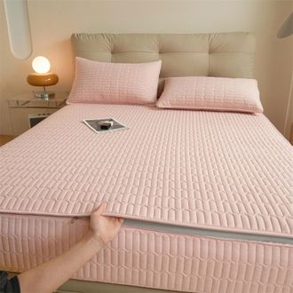 Generic Gesteppter, waschbarer Matratzenbezug mit Reißverschluss, anpassbare Größe, feuchtigkeitsbeständig und waschbar, atmungsaktiver und weicher Matratzens