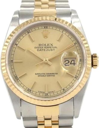 Rolex Datejust Pre-owned Acier Inoxydable Or Jaune Automatique - Homme - Pre-owned - Jaune - Taille: ONE Size