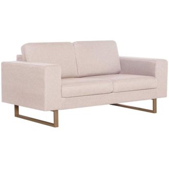 vidaXL Vidaxl - 2-Sitzer-Sofa Stoff Cremewei&szlig;