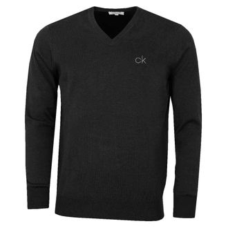 Calvin Klein Herren V-Ausschnitt Soft Cotton Pullover - Charcoal Marl - XXXXL