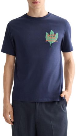 Scotch & Soda Herren Regular Fit Front + Back Aw T-Shirt, Peacoat 410, XXL