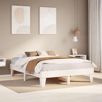 vidaXL Cadre de lit sans matelas blanc 140x190 cm bois de pin massif Vidaxl