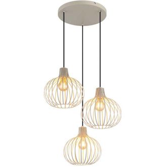 Globo Lighting Suspension, applique, plafonnier, m&eacute;tal, couleur cr&egrave;me, &agrave; intensit&eacute; variable, H 120 cm