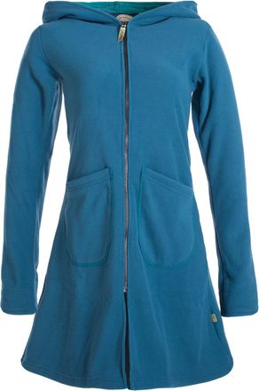 vishes Alternative Bekleidung - Einfarbiger Eco Fleecemantel mit Kapuze t&uuml;rkis 40-42