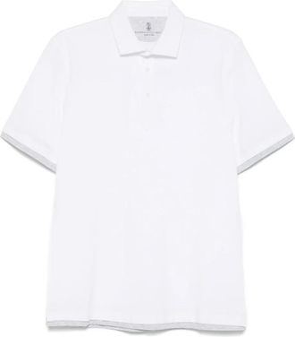 Brunello Cucinelli Homme, Tops, Blanc, Taille: 2XL Pull Court Boutonné sur le Devant