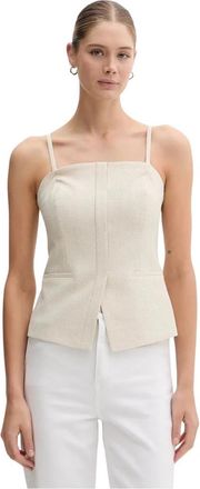 DKNY Gemustertes Blusentop - - Tops - Damen - Beige - S