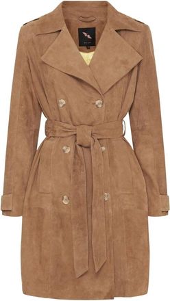 BTF-CPH Klassischer Wildleder-Trenchcoat - - Coats - Damen - Braun - S