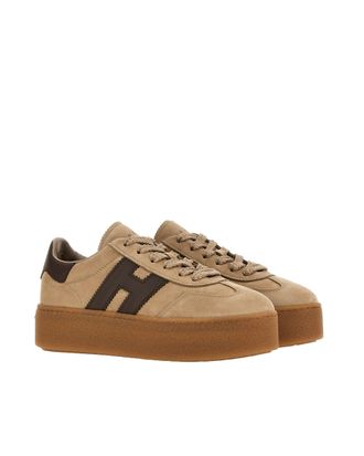 Hogan Womens Trainers Cool Beige Brown Sneaker