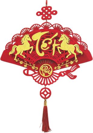 Generic Anh&auml;nger Jahr des Pferdes 2026, Mondkalender-Motiv, Ornament, vietnamesischer Charme, Tischdekoration, Wandbehang, Fensterdekoration, Schlafzimmer, Ei