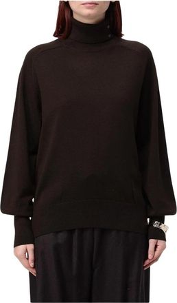 Liu Jo Pullover mit Stehkragen aus Feinstrick - - Knitwear - Damen - Braun - XS
