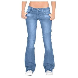 Generic Jean taille basse pour femme - Vintage - Pantalon &eacute;vas&eacute; - Pantalon stretch skinny en denim - Pantalon droit d&eacute;contract&eacute; - Pantalon &eacute;vas&eacute; confortable e