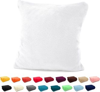 Heimtexland Flanell Kuschel Kissen Super Soft Dekokissen Plüsch Typ380 Kissenhülle Weiss 48x48 cm