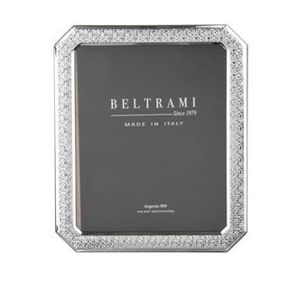 BELTRAMI Belcom 1 ACHTECKIGER MOSAIK-FOTORAHMEN CM20X25, Holz Miro Silbermetall Glas Karton, silberfarben
