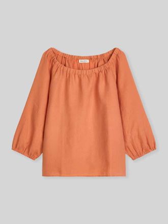 Marc O'Polo Regular Fit Bluse aus reinem Leinen mit Carmen-Ausschnitt