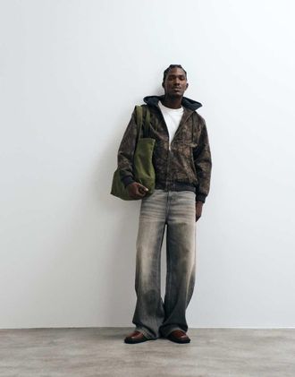 Levi's Workwear Potrero Camo Denim Hoodie in Dunkelgr&uuml;n
