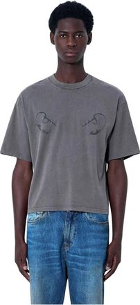 Jean Paul Gaultier Homme, Tops, Gris, Taille: XL T-shirt Imprim&eacute; en Jersey de Coton