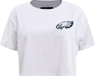 Pro Standard Womens NFL Philadelphia Eagles Classic Chenille Kurzarm Boxy T-Shirt Wei&szlig; M