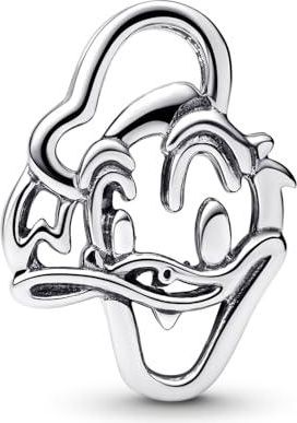 Pandora Disney 793909C00 Breloque Donald Duck ouverte en argent sterling, compatible Moments, 7 x 13,5 x 9,5 mm