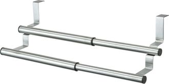 Testrut T&uuml;r-Handtuchstange ausziehbar AX Vorg&auml;nger (039270) - Silber - Edelstahl - 25-40 x 17,5 x 12 cm - 2 Halterungen
