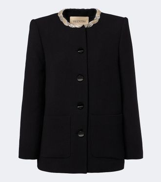 Valentino Verzierte Jacke aus Schurwoll-Cr&ecirc;pe