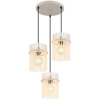 Globo Lighting Suspension lampe suspension lampe salle à manger tiges verre lampe salon beige H 140 cm