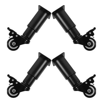 Hemobllo Metallm&ouml;belf&uuml;&szlig;e mit Rollen 4 St&uuml;ck H&ouml;henverstellbar 145 160mm Schwarz f&uuml;r Betten und Couchtische Geeignet