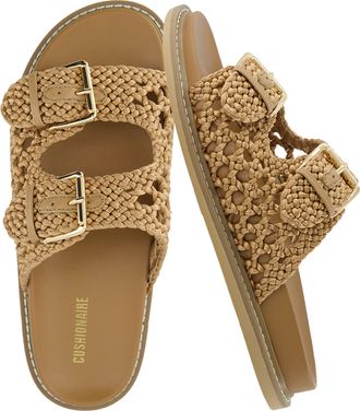 Cushionaire Weaver Damen-Fußbett-Sandale mit Komfort in breiten Breiten erhältlich, Hellbraun, 40 EU