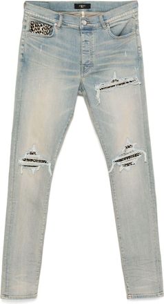 Amiri Jeans mit Leoparden-Detail - Blau