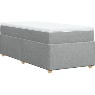 vidaXL Boxspringbett mit Matratze Hellgrau 90x190 cm Stoff Vidaxl