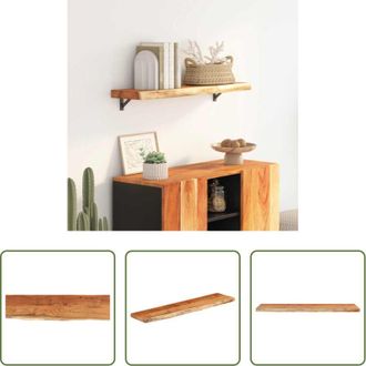 vidaXL Akazienholz Wandregal - Wandregal 80x20x2,5 cm Rechteckig Massivholz Akazie Baumkante