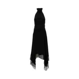 Andamane Satin Lingerie-Stil Langes Kleid - - Dresses - Damen - Schwarzk - M