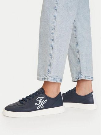 Tommy Hilfiger Sneakers Th Icon Court Script Premium FW0FW09604 Dunkelblau