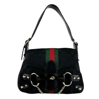 Gucci Sac bandouli&egrave;re vintage Pre-owned en toile - Femme - Pre-owned - Noir - Taille: ONE Size