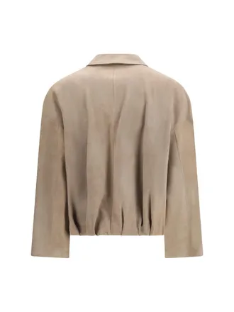 Salvatore Santoro Womens Jacket Suede Sand Lamb Leather