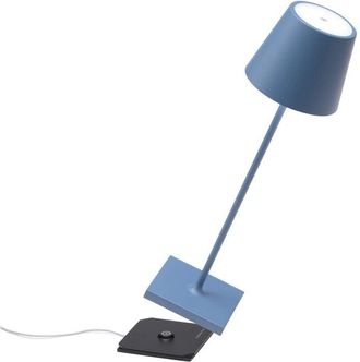 Zafferano Zafferano - Lampe led Poldina Pro Bleu Avio rechargeable IP65 usage extérieur, dimmable avec autonomie jusquà 12 heures