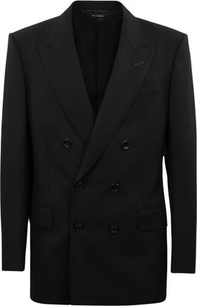 Tom Ford Homme, Vestes, Noir, Taille: L Blazer doppiopetto
