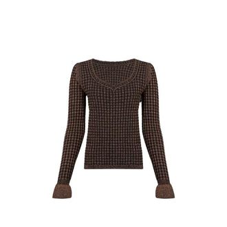 Object Pull &agrave; carreaux en maille