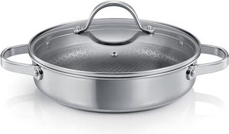 Tescoma Tiefe Bratpfanne SteelCRAFT mit Deckel ø 24 cm, 2 Griffe