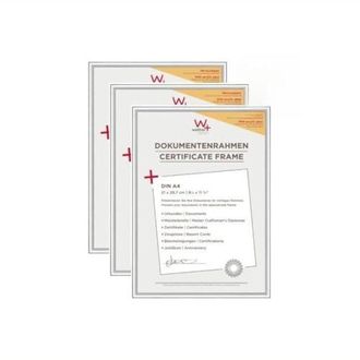 Walther Design Bilderrahmen silber 21 x 29,7 cm (DIN A4) mit Kunstglas 3er Pack, New Lifestyle Kunststoffrahmen KVX130S3