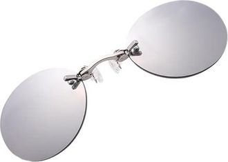 Generico Lunettes de soleil pour hommes avec clips, lunettes de soleil sur les lunettes pour hommes - Lunettes de soleil rondes rétro avec clip sur lunettes de