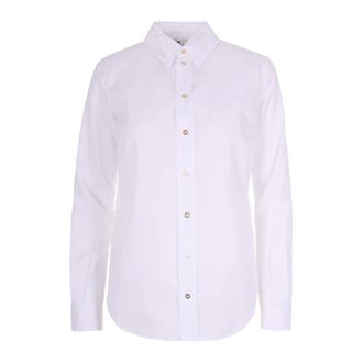 Elisabetta Franchi Femme, Blouses et Chemises, Blanc, Taille: 44 FR Chemise en coton avec double col et broderie