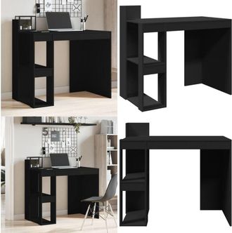 vidaXL Schreibtisch Schwarz 103,5x56,5x94 cm Holzwerkstoff - Bürostuhl - Schreibtisch Schwarz - Home Office - Computertisch - Arbeitsplatz - Home & Living