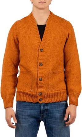Gran Sasso Cardigan - Homme - Pulls - Orange - Taille: S