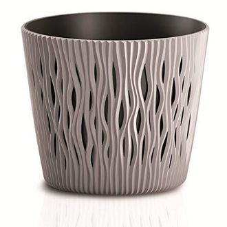 Prosperplast Runder sandrunde Plastiktopf in MOCCA 12 (L&auml;nge) x 12 (Breite) x 11,1 (hoch) cm