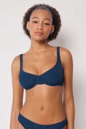 Calzedonia Balconette-bikinioberteil Crinkle Waves Blau
