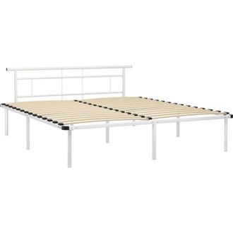 vidaXL Bettgestell Wei&szlig; Metall 180x200 cm Vidaxl