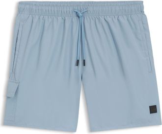BOSS Herren Dive Badeshorts mit Cargo-Tasche und Logo-Aufn&auml;her Blau L