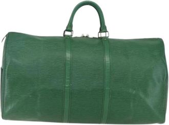 Louis Vuitton unisex, Pre-owned, Vert, Taille: ONE Size Sac Week-end Vintage en Cuir Pre-owned