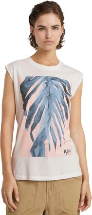 G-Star Womens Tops AI Print Elasticated Waist sl t wmn, Grau (lt Chalk D24672-4107-1284), XS