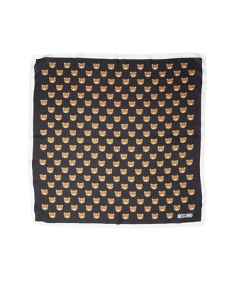 Moschino T&uuml;cher & Schals - Silk Scarf With Teddy Bear Motif - Gr. unisize - in Grau - f&uuml;r Damen